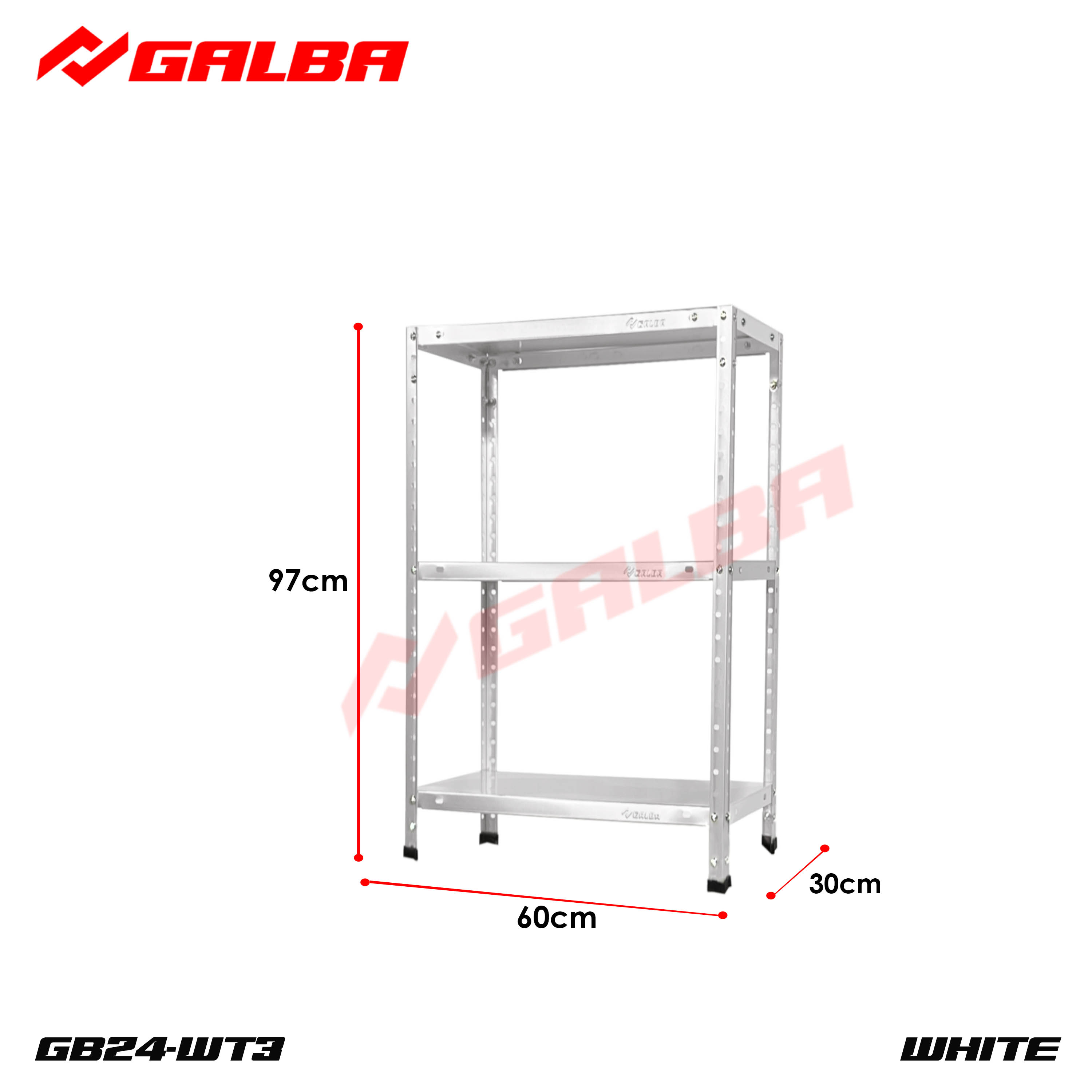GB All-Metal Storage Shelves 3, 4 and 5 Layers Adjustable Steel Rack ...