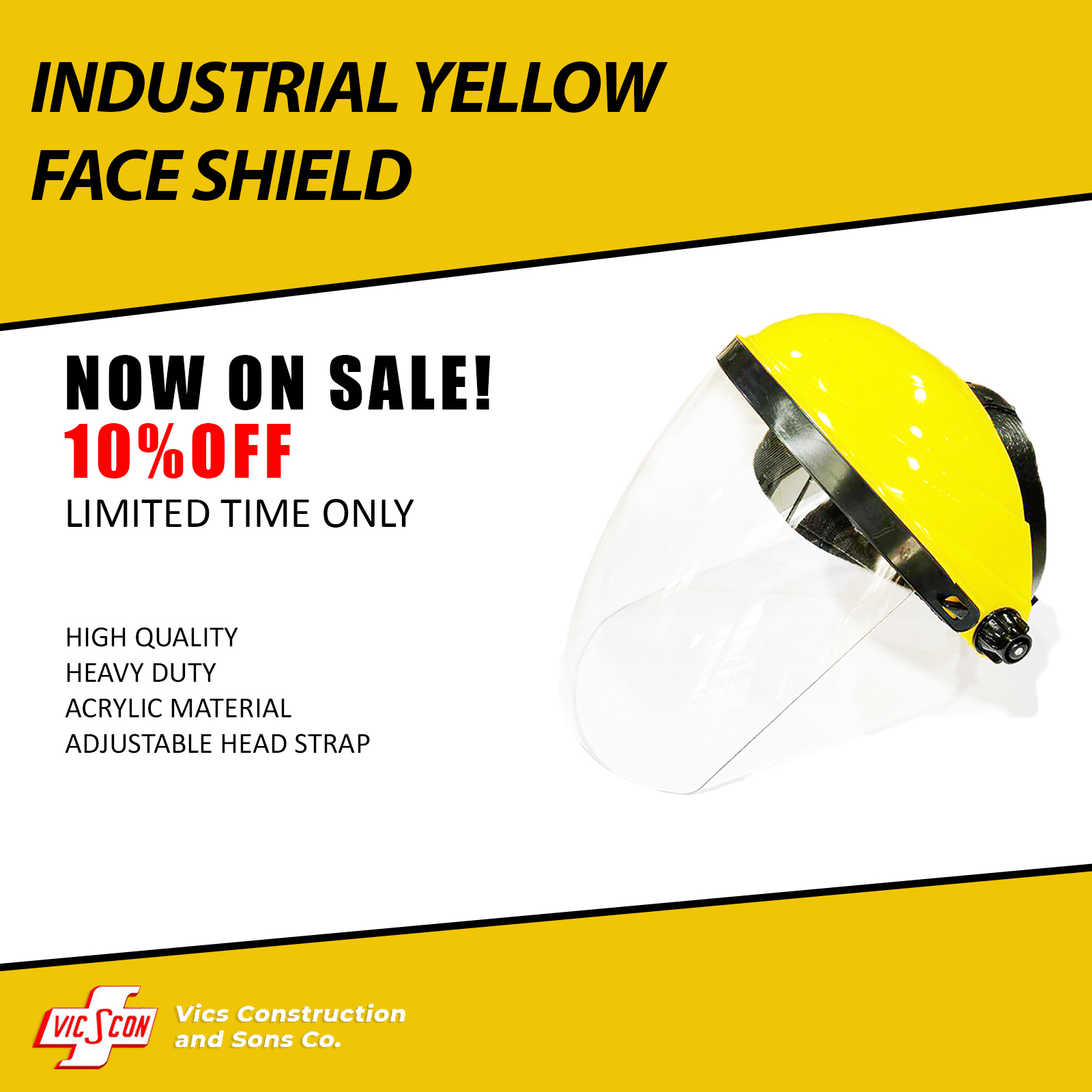 INDUSTRIAL YELLOW FACE SHIELD ACRYLIC | Lazada PH