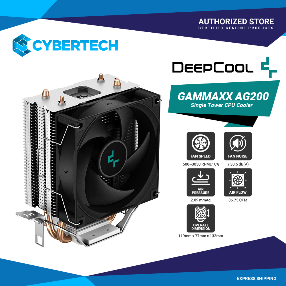 Deepcool Gammaxx Series AG200 Single Tower Cpu Cooler ( R-AG200-BKNNMN ...