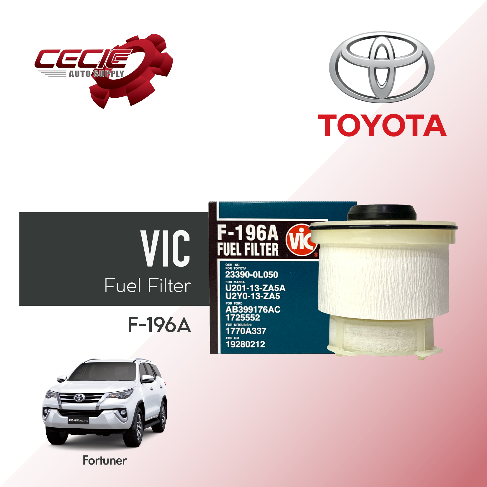 Vic Fuel Filter F-196A for Toyota Fortuner | Lazada PH