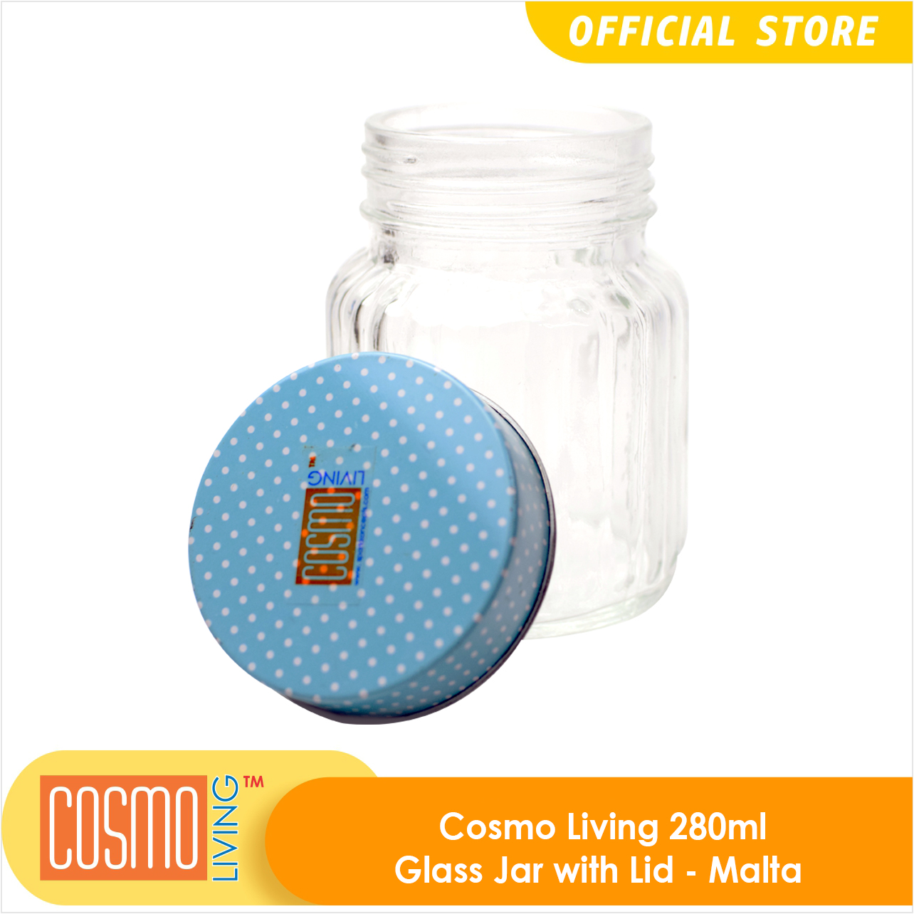 Cosmo Living 280ml Glass Jar with Lid - Malta | Lazada PH