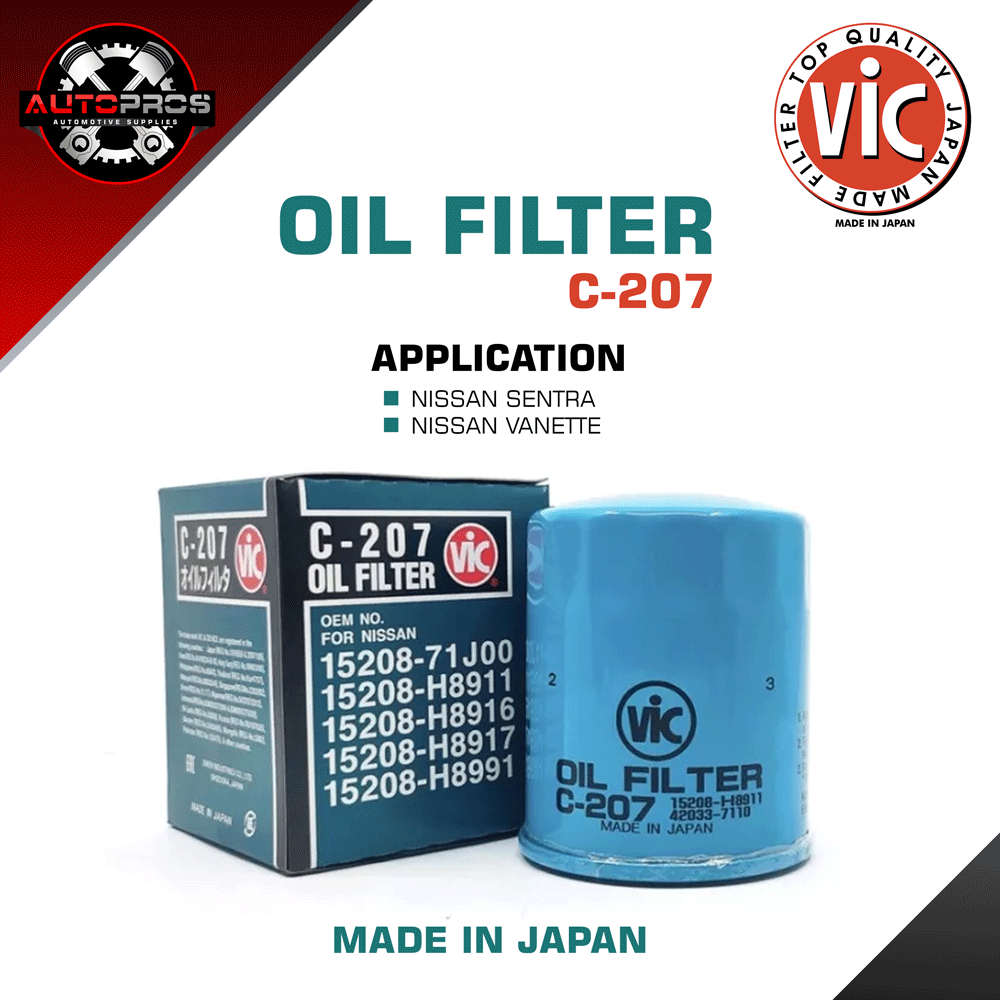 VIC C-207 OIL FILTER for Nissan Cefiro,Nissan March,Nissan Pathfinder ...