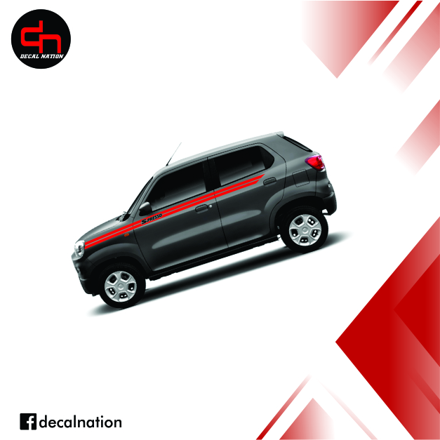 Suzuki Spresso Linear Decal Design #4 Red and Black Color Cut Out Vinyl ...