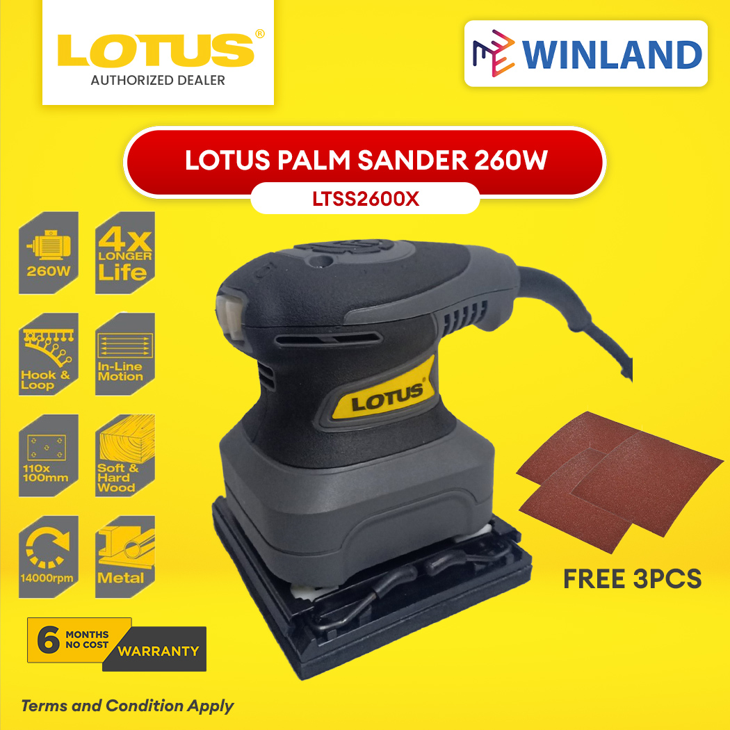 LOTUS by Winland Palm Sander 260W Sheet Sander 1/4" Sanding Machine ...