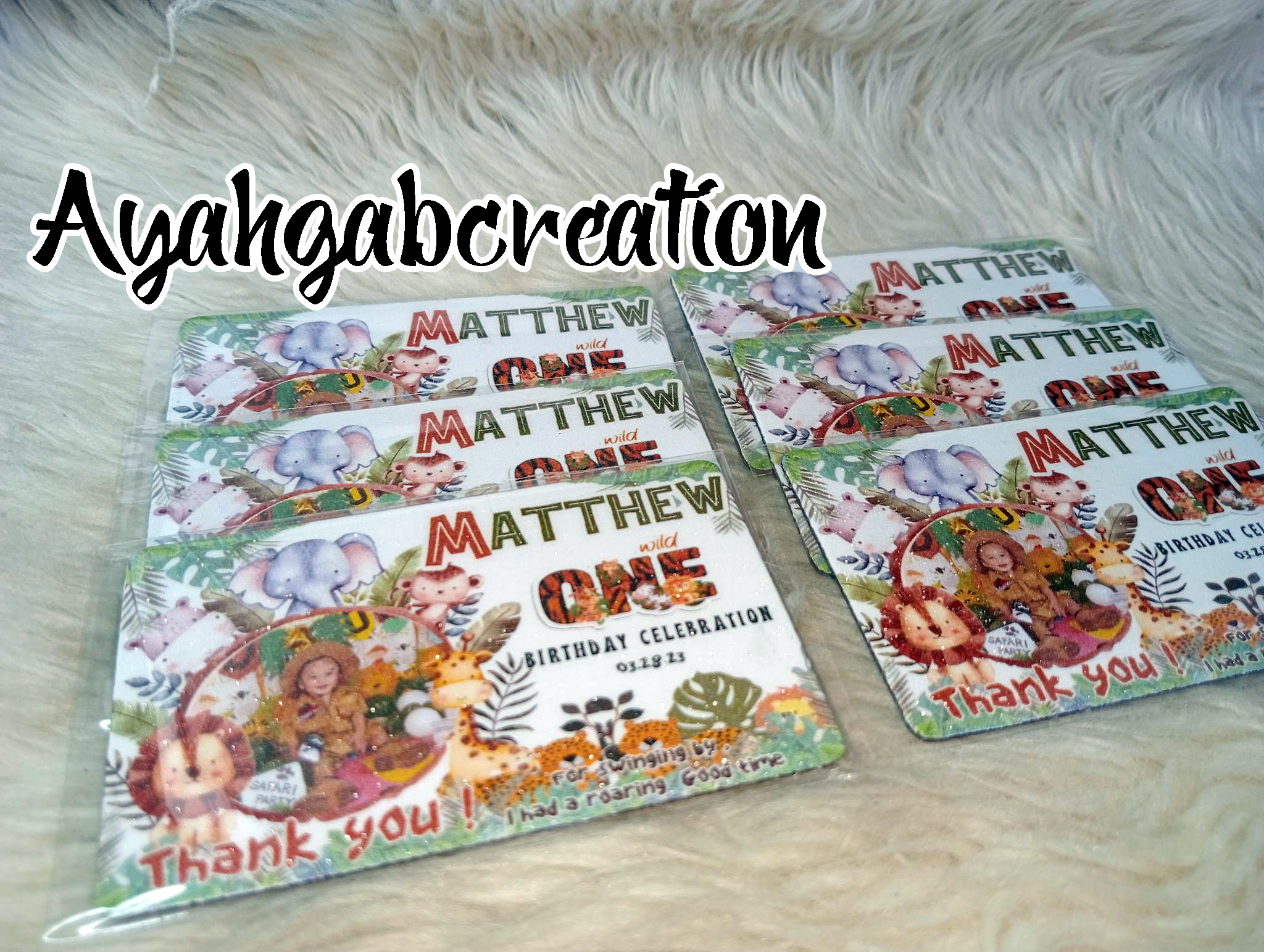 JUNGLE SAFARI THEME REF MAGNET for all occassion #bIRTHDAY#BAPTISM# ...