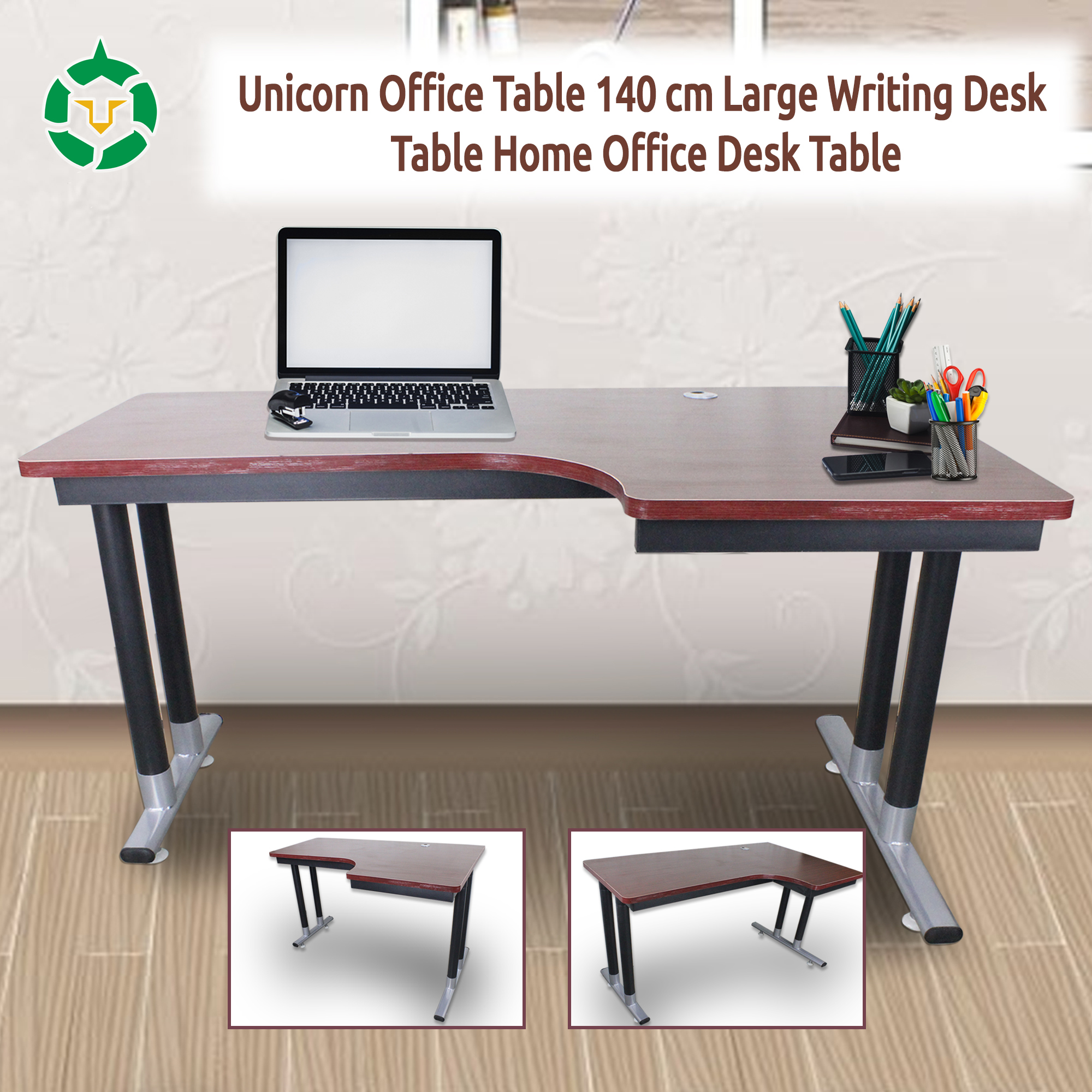 Unicorn L-Shaped Office Table 140cm x 80cm Large Writing Desk Table ...