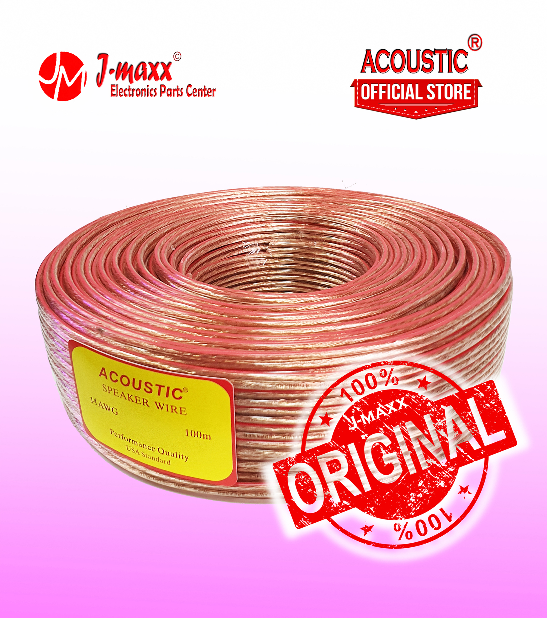 Acoustic #14 Gauge Speaker Wire 100 Meters - Transparent (USA Standard ...