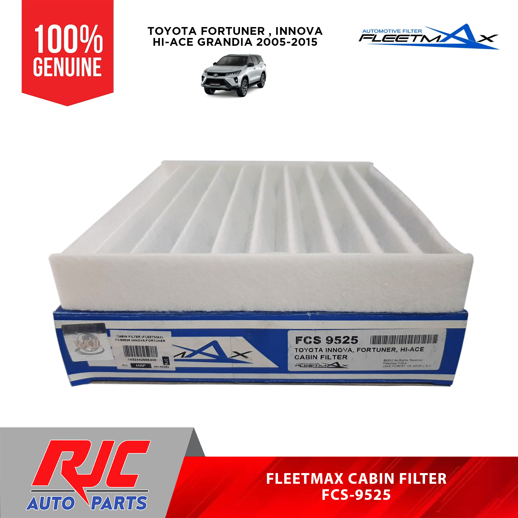 Fleetmax FCS-9525 Cabin Filter For Toyota Fortuner , Hi-Ace , Innova ...