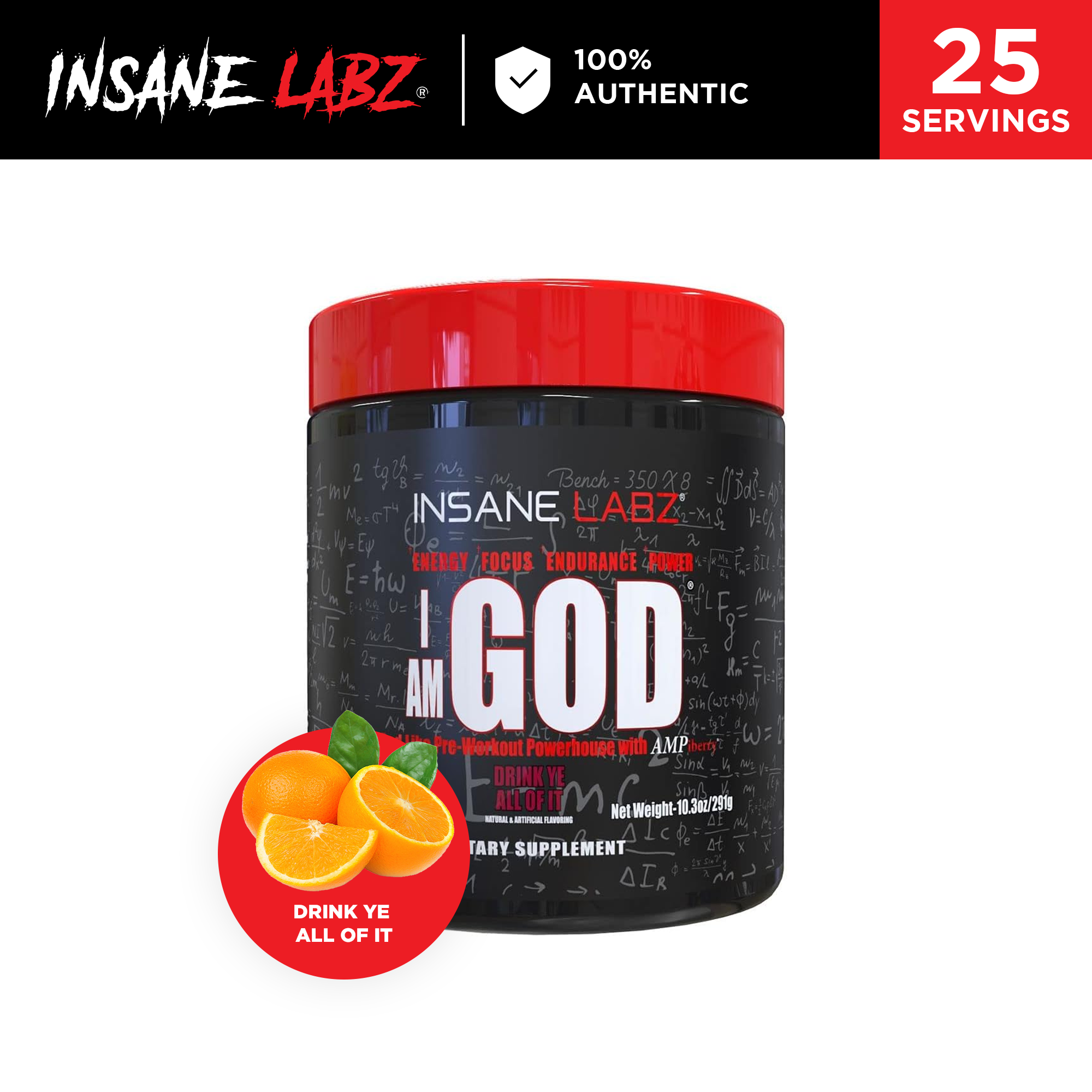 Insane Labz I am God Pre Workout, High Stim Pre Workout Powder Loaded ...