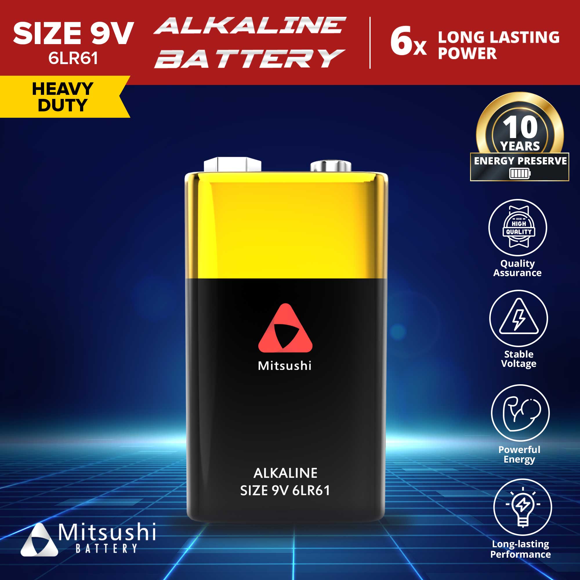 Mitsushi 6LR61 9V Alkaline Battery | Lazada PH