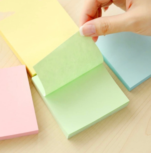 YUTU 100 Sheets Office & School Sticky Note Paper Square Mixing Color ...