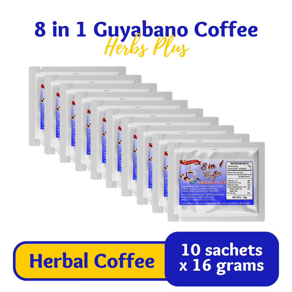 Arcem Food Products 8 in 1 Guyabano Herbal Coffee Decaf (w/ Malunggay ...