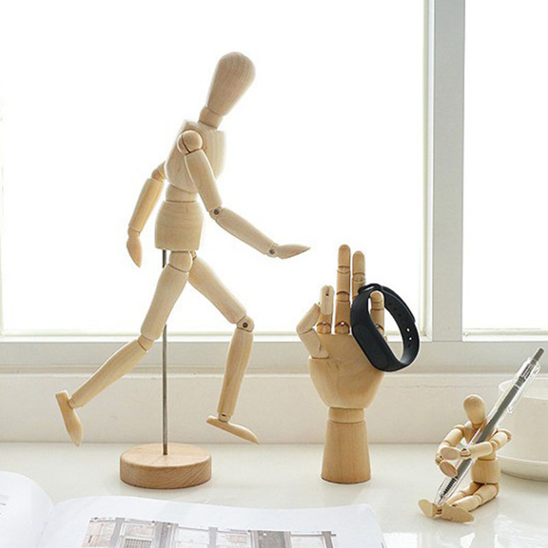 [Buy 4 get 4%]Wooden Movable Limbs Human Figure Model Artist Sketch ...