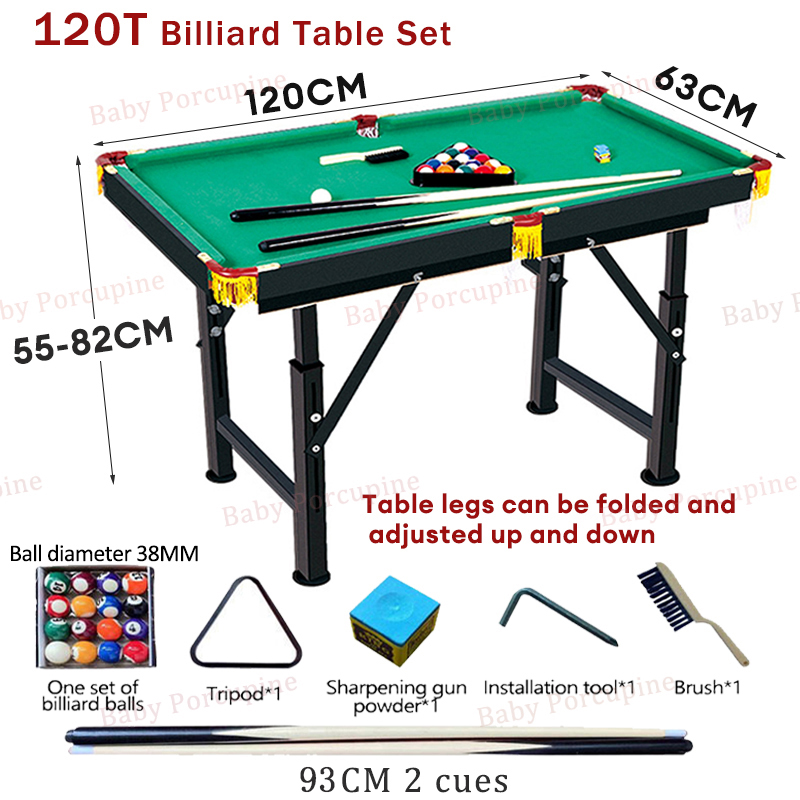 Mini billiard table for Kids wooden with tall feet pool table set taco ...