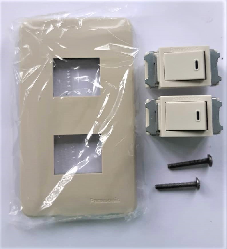 PANASONIC 2 Gang 1 Way Switch with Plate ( WN series ) | Lazada PH