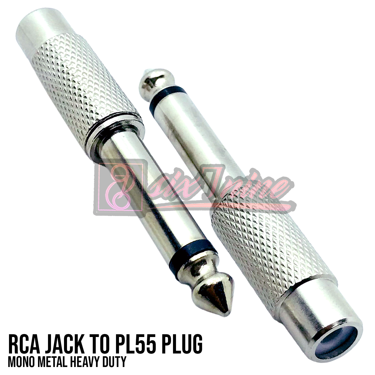 Female RCA Jack To PL 6.35mm Mono Plug Connector Metal Heavy Duty ...
