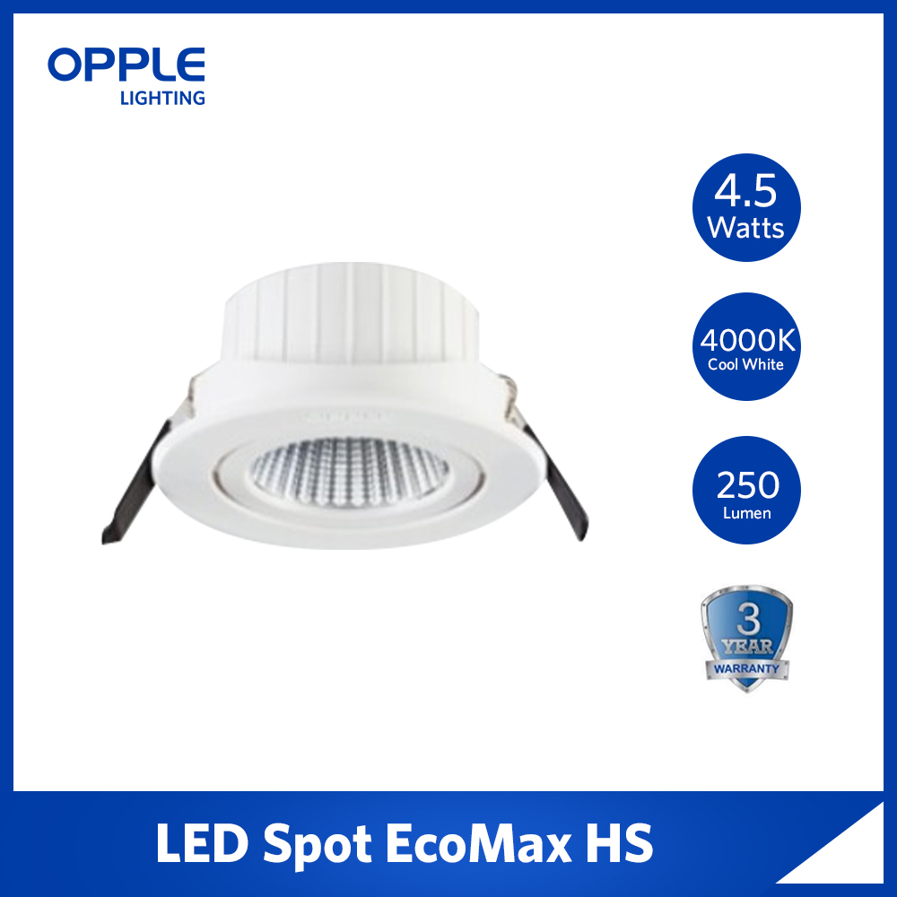 OPPLE LED Spot light EcoMax HS 4.5watts Warm White Cool White Indoor ...