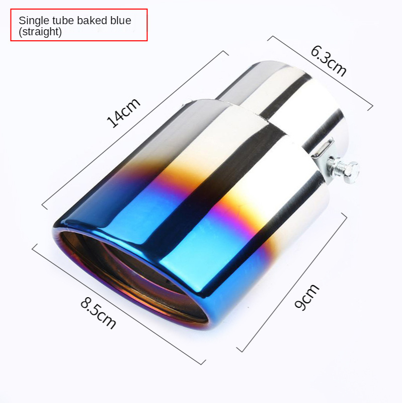 Muffler Tip Car Auto Burnt Blue or Silver Straight/Curved Exhaust ...