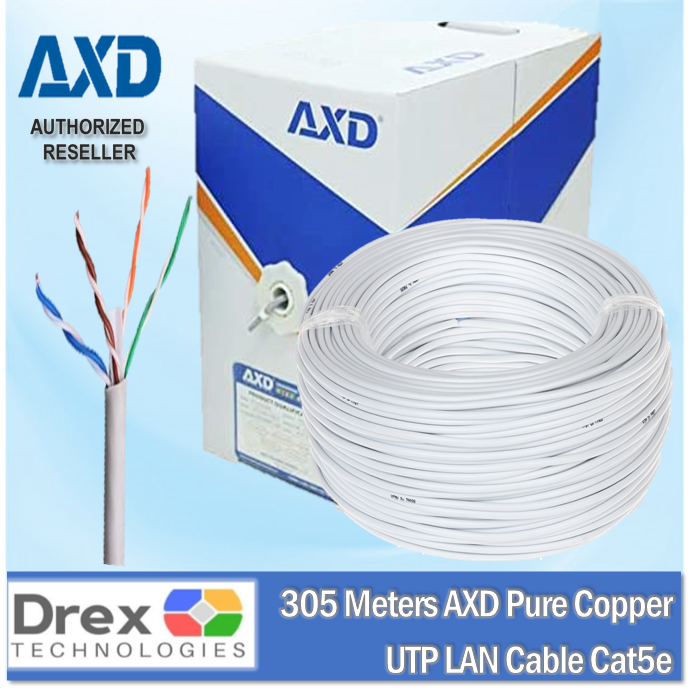AXD Pure Copper UTP Lan Cable Cat5e 305M/ 1000FT | Lazada PH