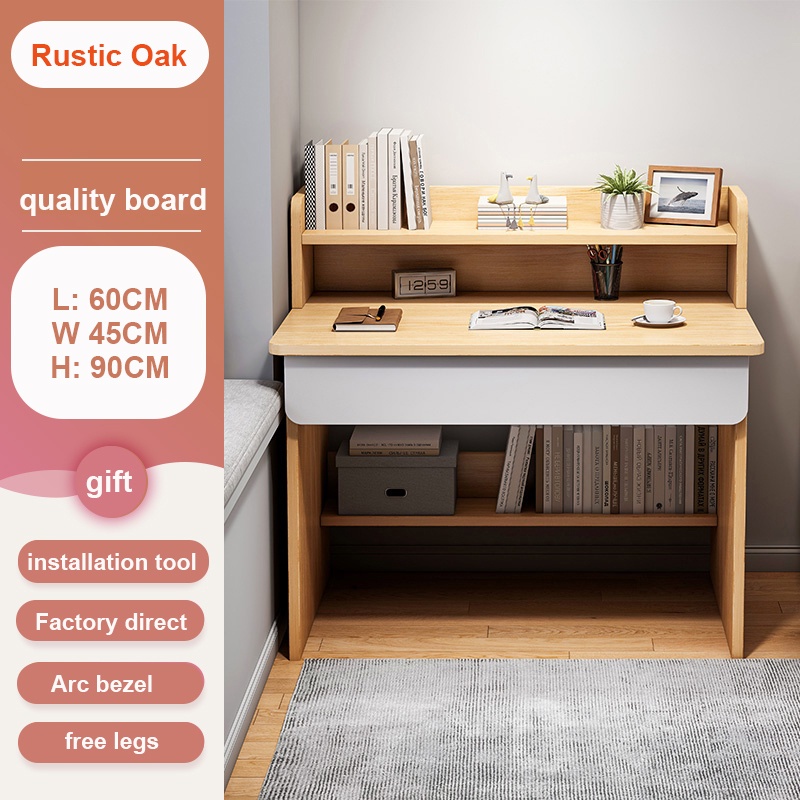 Computer Desk Desktop Study Table with Drawer and Shelves Office ...