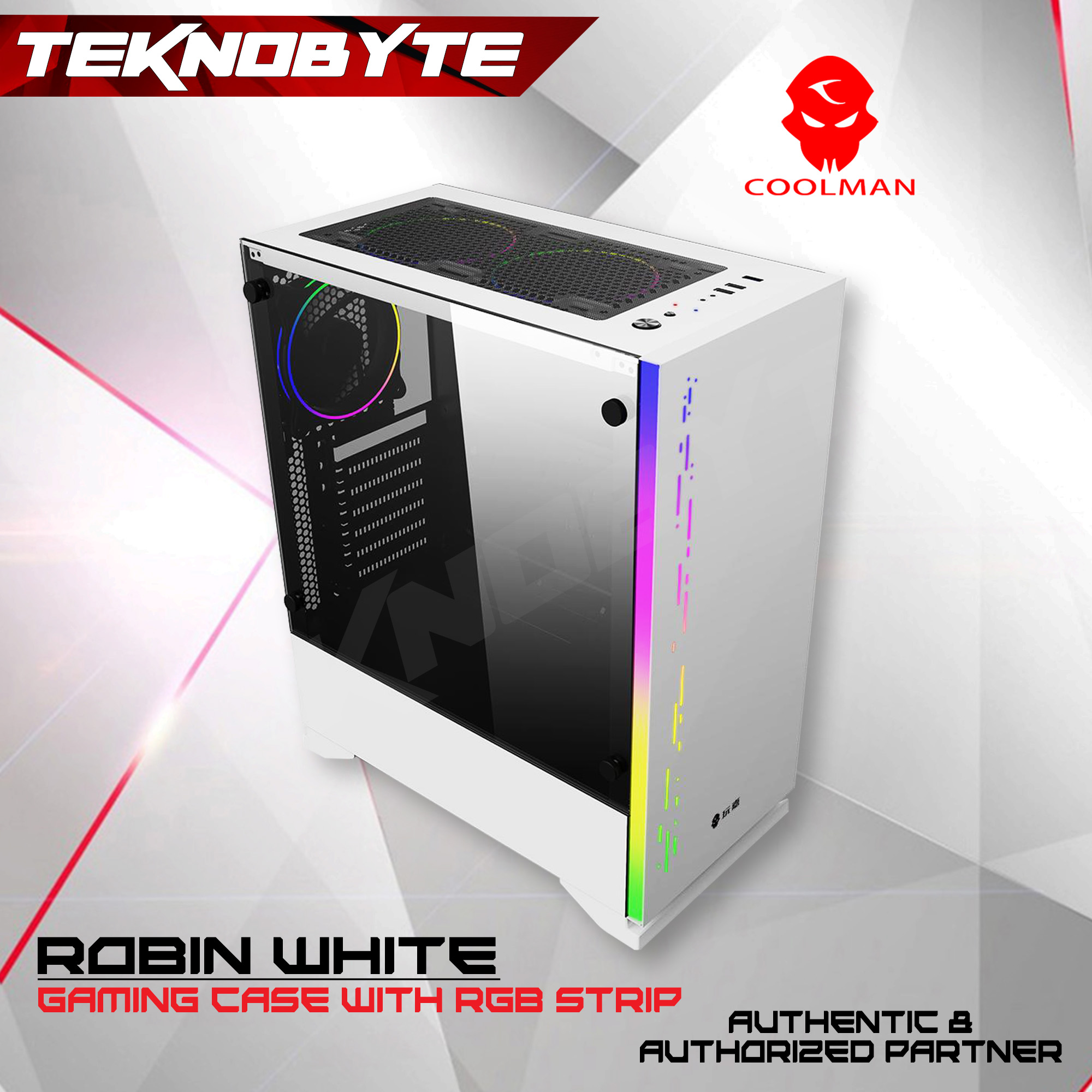 Coolman ROBIN White Gaming Case with Led Strips | Lazada PH