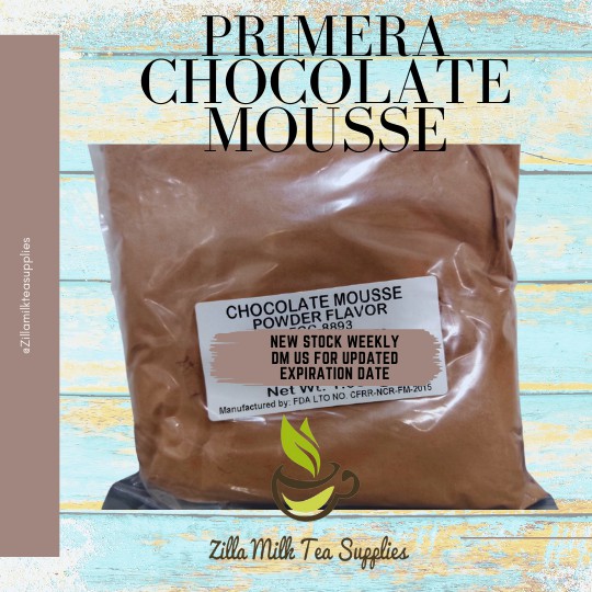 Primera Choco Mousse Premium Powder Flavor 1kg for Milktea, Milk Tea ...