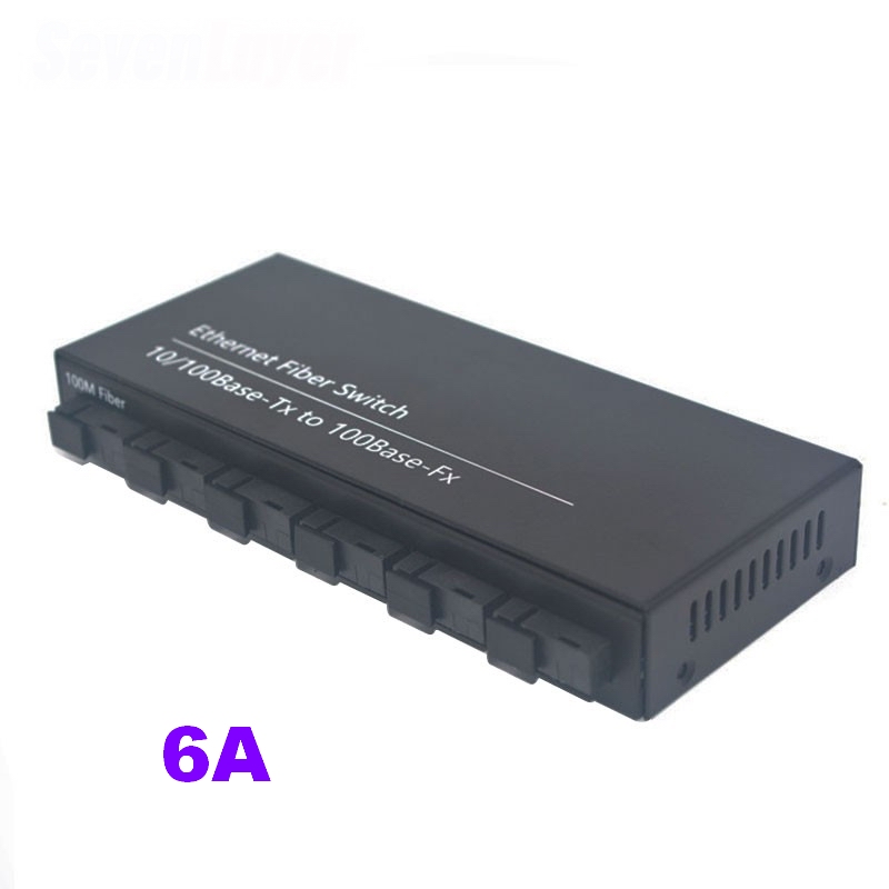 6F2E 10/100M Ethernet Switch 6 Fiber Port 25KM 2 UTP RJ45 Fast Erhetnet ...