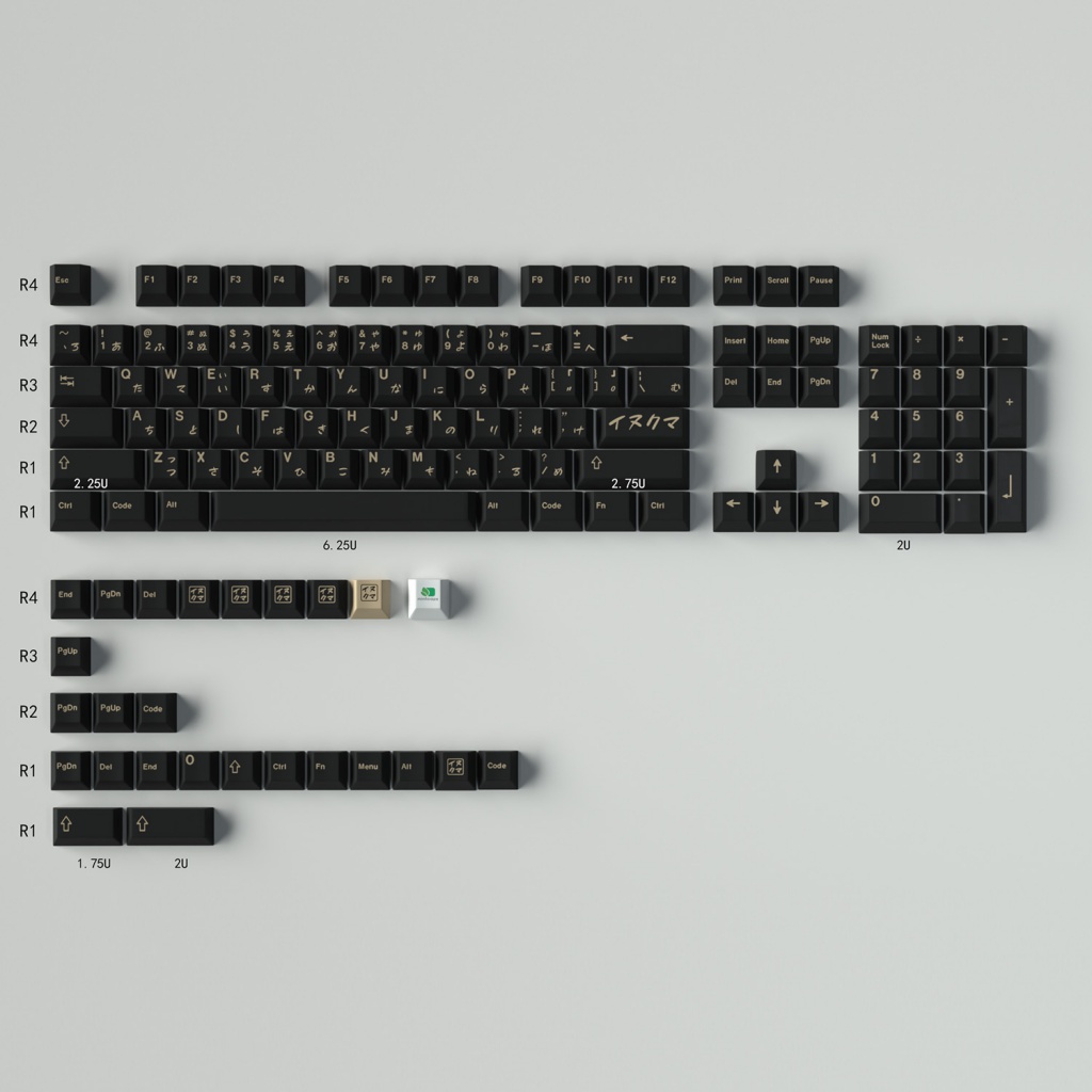 GMK Inukuma Nuby Bear Key Cap Black and Yellow Key Cap PBT Keycaps ...