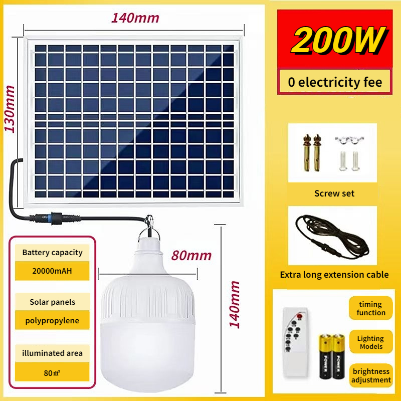 💡WONDER💡 Solar Bulb with Solar Panel Solar Powered USB Rechargeable LED ...