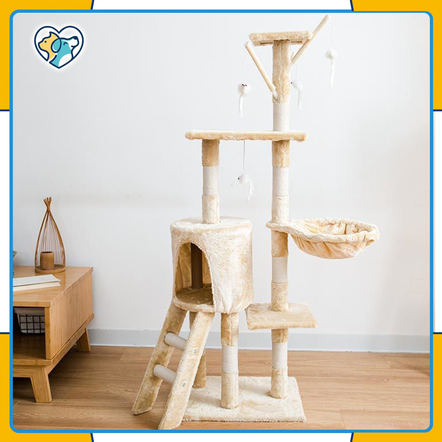 Cat condo Cat Tree Cat Climbing Frame Cat Stand house Half Sisal Small ...