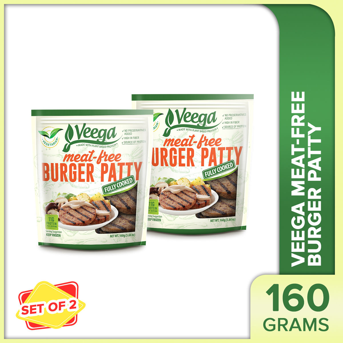 Veega Meat-Free Burger Patties 160g - Set of 2 | Lazada PH