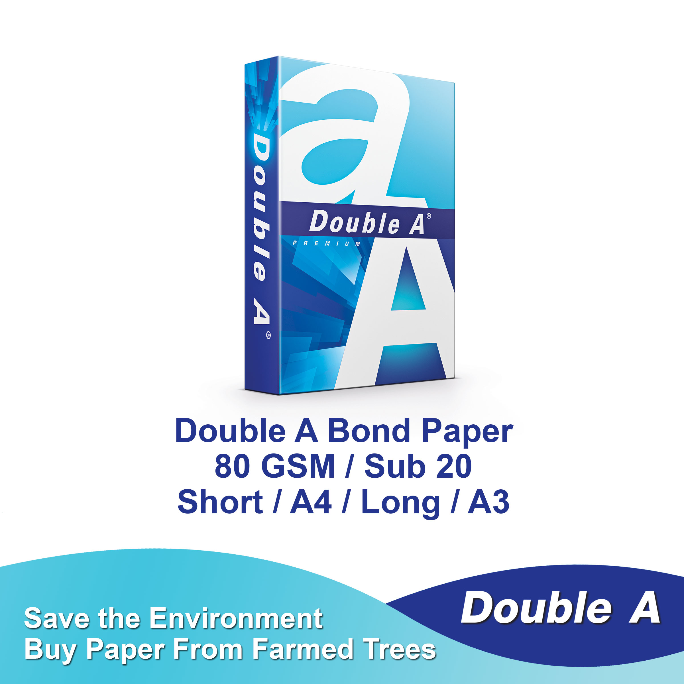 Double A Bond Paper A3 80GSM 500 Sheets per ream GET FREE Flat Shape ...