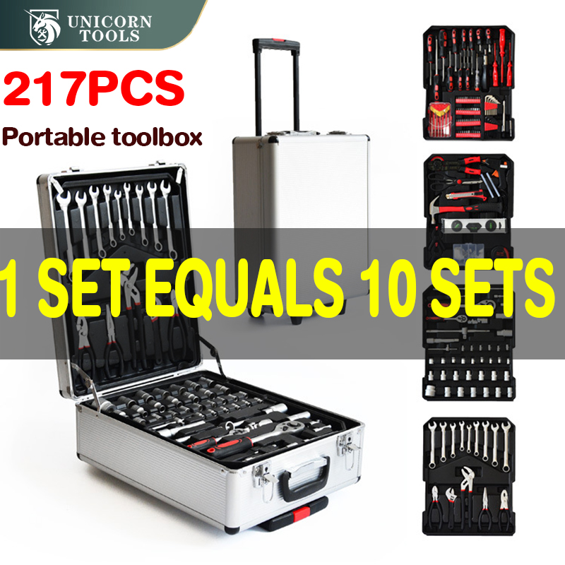 Unicorn Tools 217PCS Roller Box Tools Set Portable Toolbox Screwdriver ...