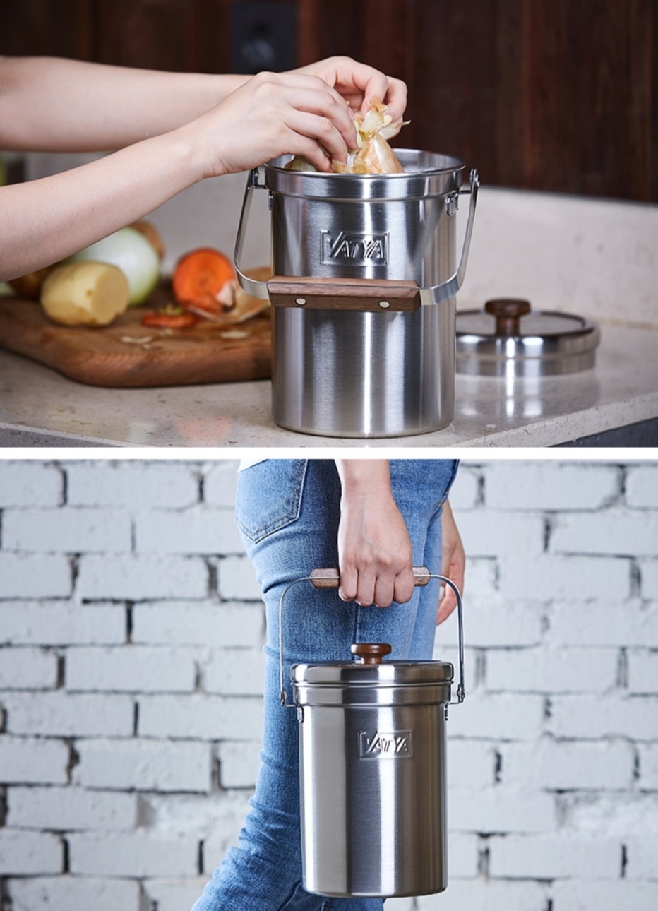Vatya Stainless Compost Pail 2L Food Waste Bin | Lazada PH