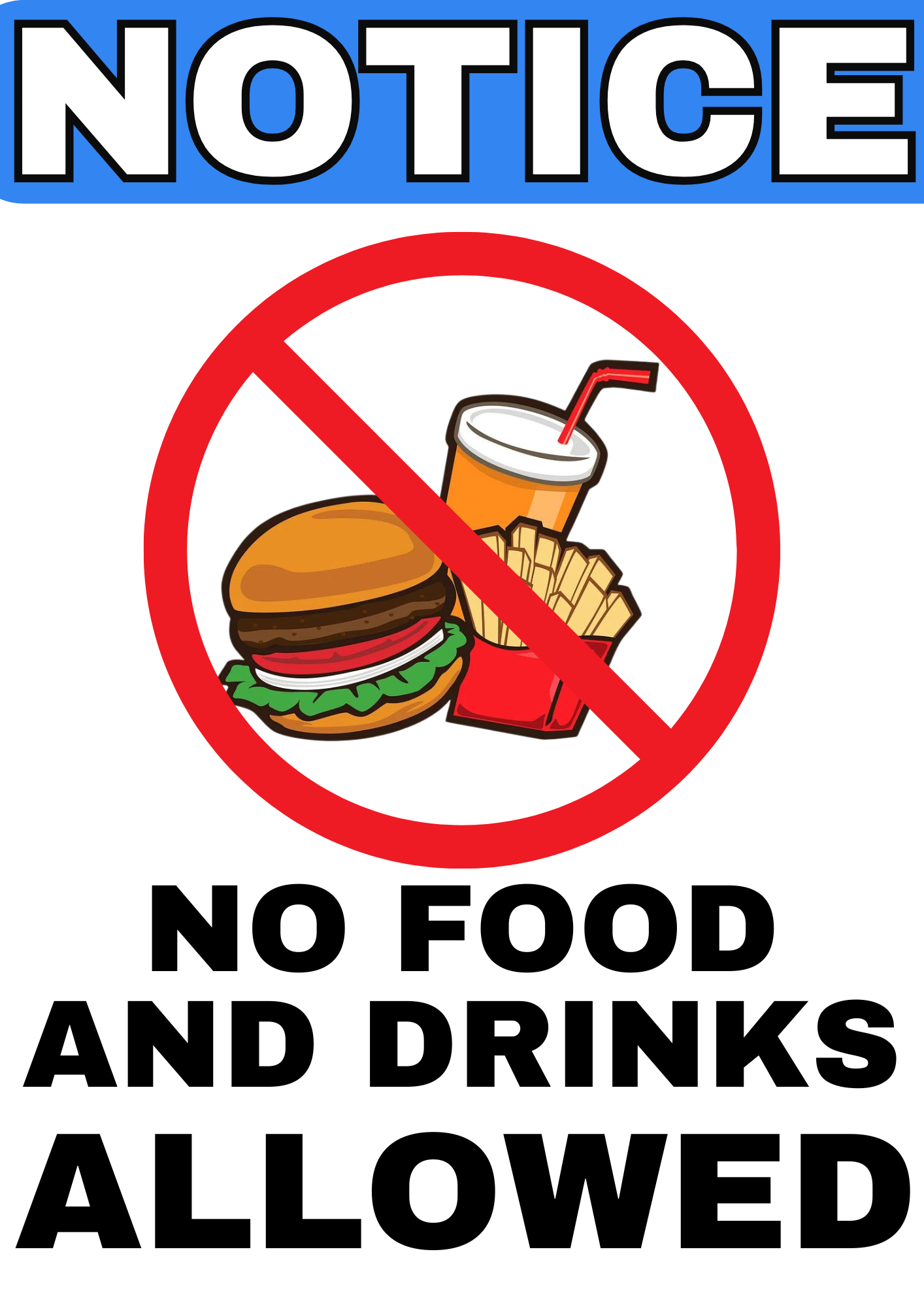 NO FOOD AND DRINKS ALLOWED WATERPROOF LAMINATED SIGNAGE | Lazada PH