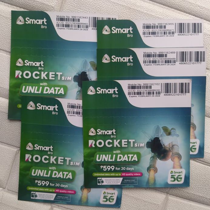Smart Bro Rocket SIM Card Cards with 30 Day Unli Data UnliData Internet ...