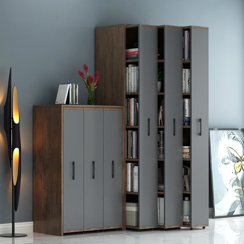 Push-Pull Bookshelf with Wheels Drawer Type Removable Bookcase Hidden ...