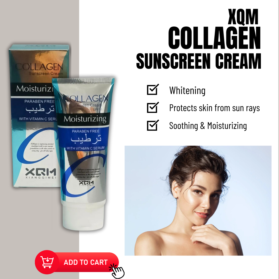 XQM Moisturizing Collagen Sunscreen Cream SPF15 with Vitamin C Serum Collagen Sunscreen Serum ...