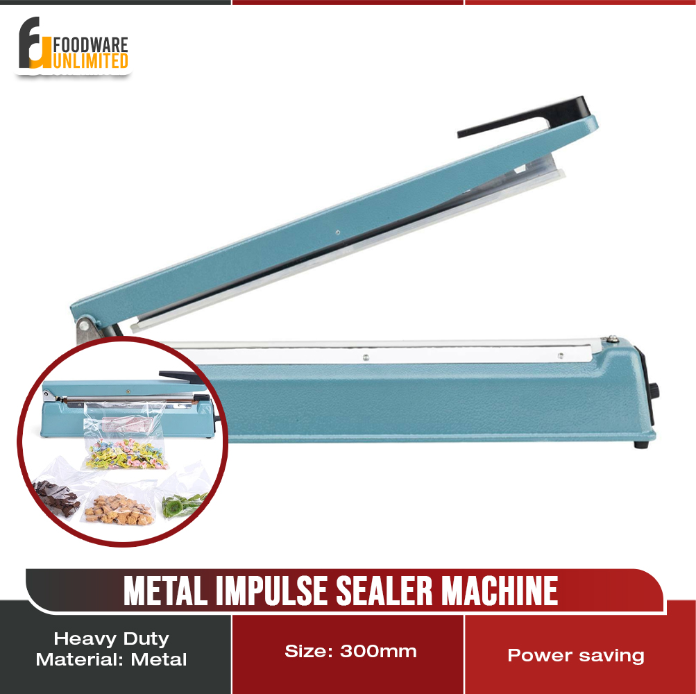 Food Vacuum Sealer Machine 300MM Impulse Plastic Sealer Machine Metal ...