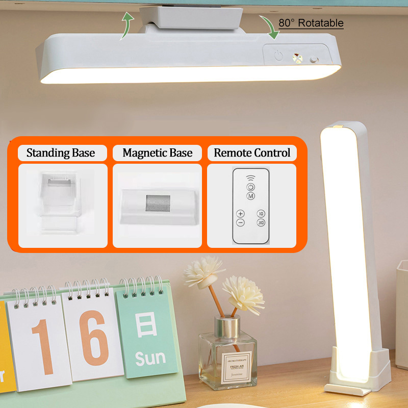 3-color Dimming Desk Lamp LED Light Computer Table Lamp Magnetic ...