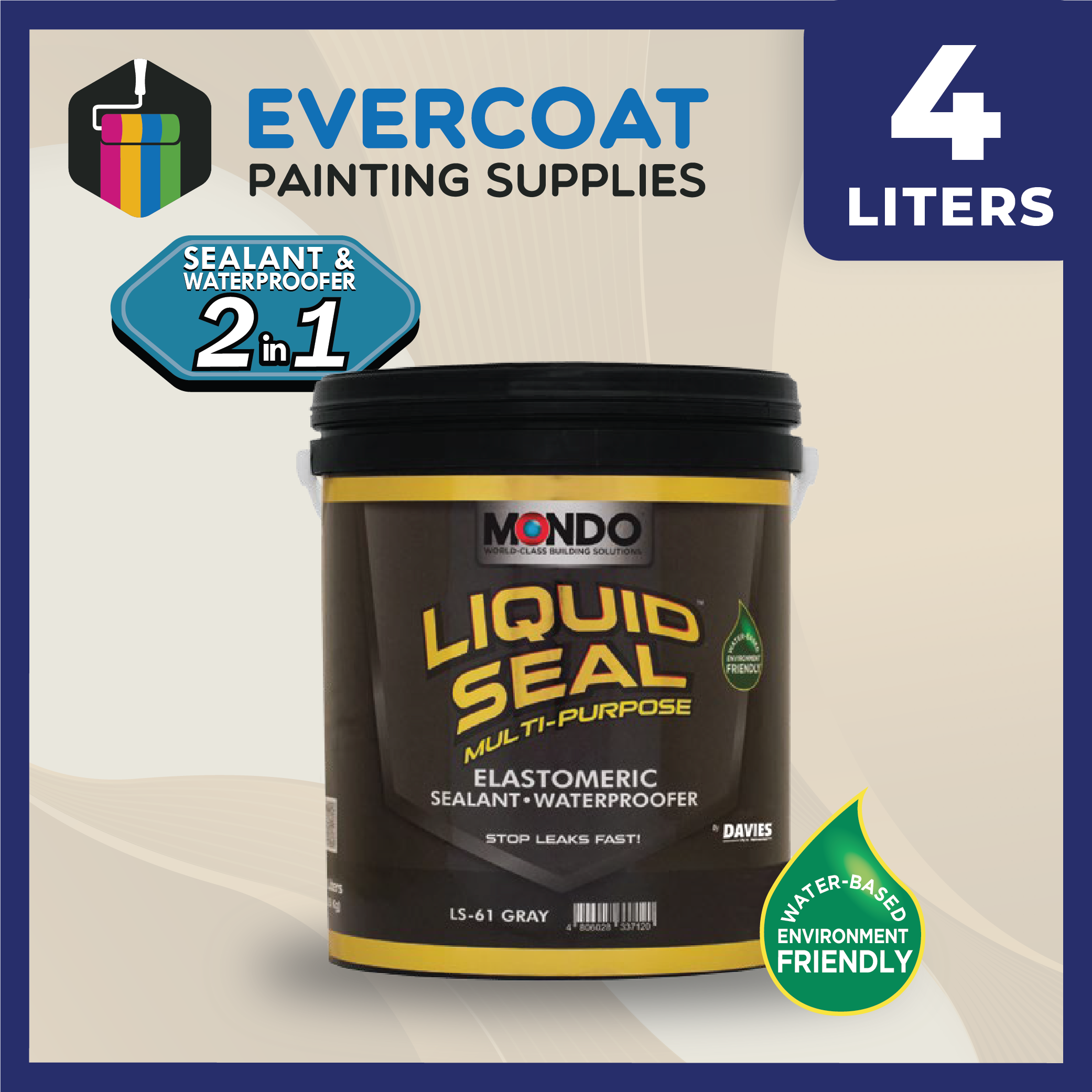 Mondo Liquid Seal Elastomeric Sealant & Waterproofer 4Liters | Lazada PH