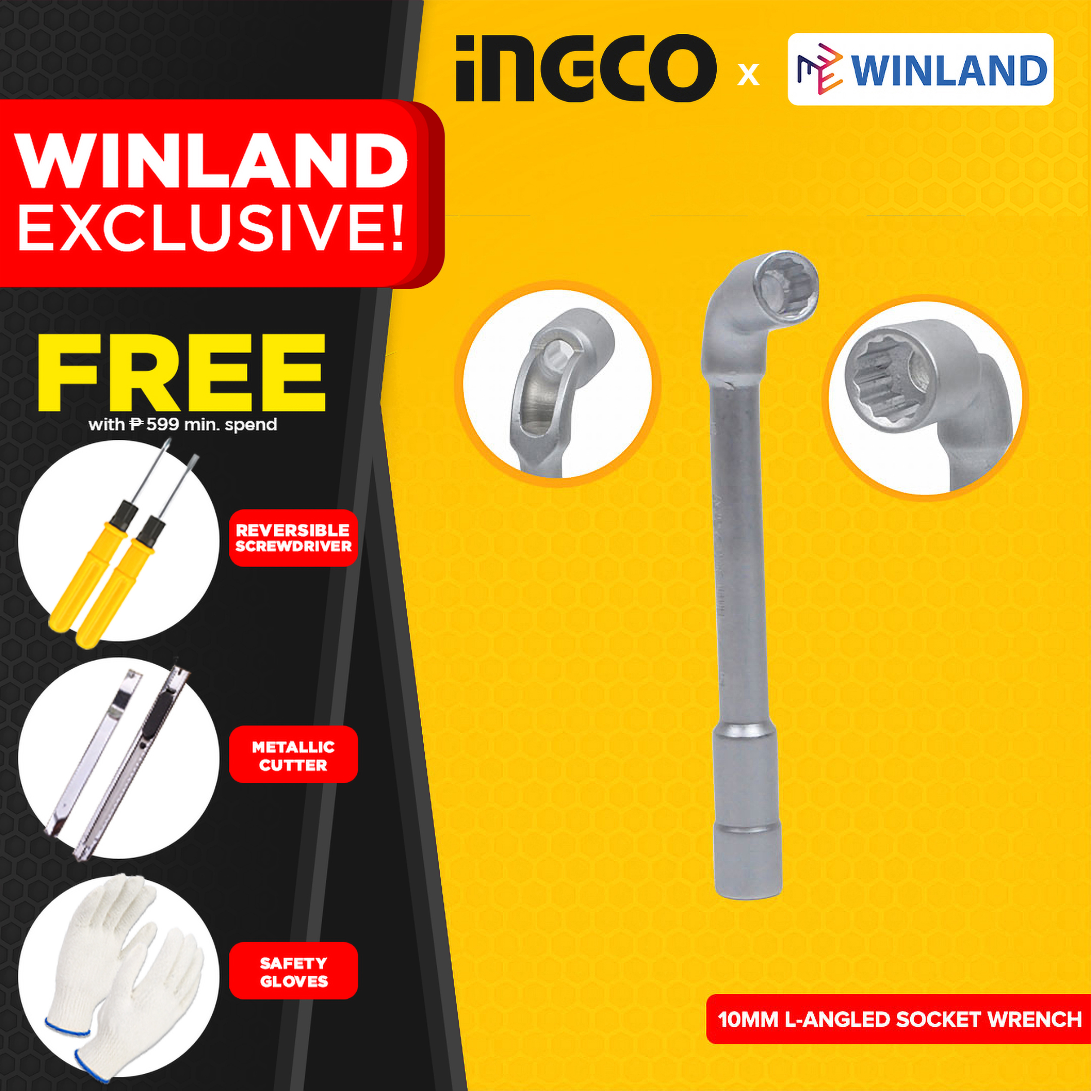 INGCO by Winland L-Angled Socket Wrench SOLD PER PIECE IHT | Lazada PH