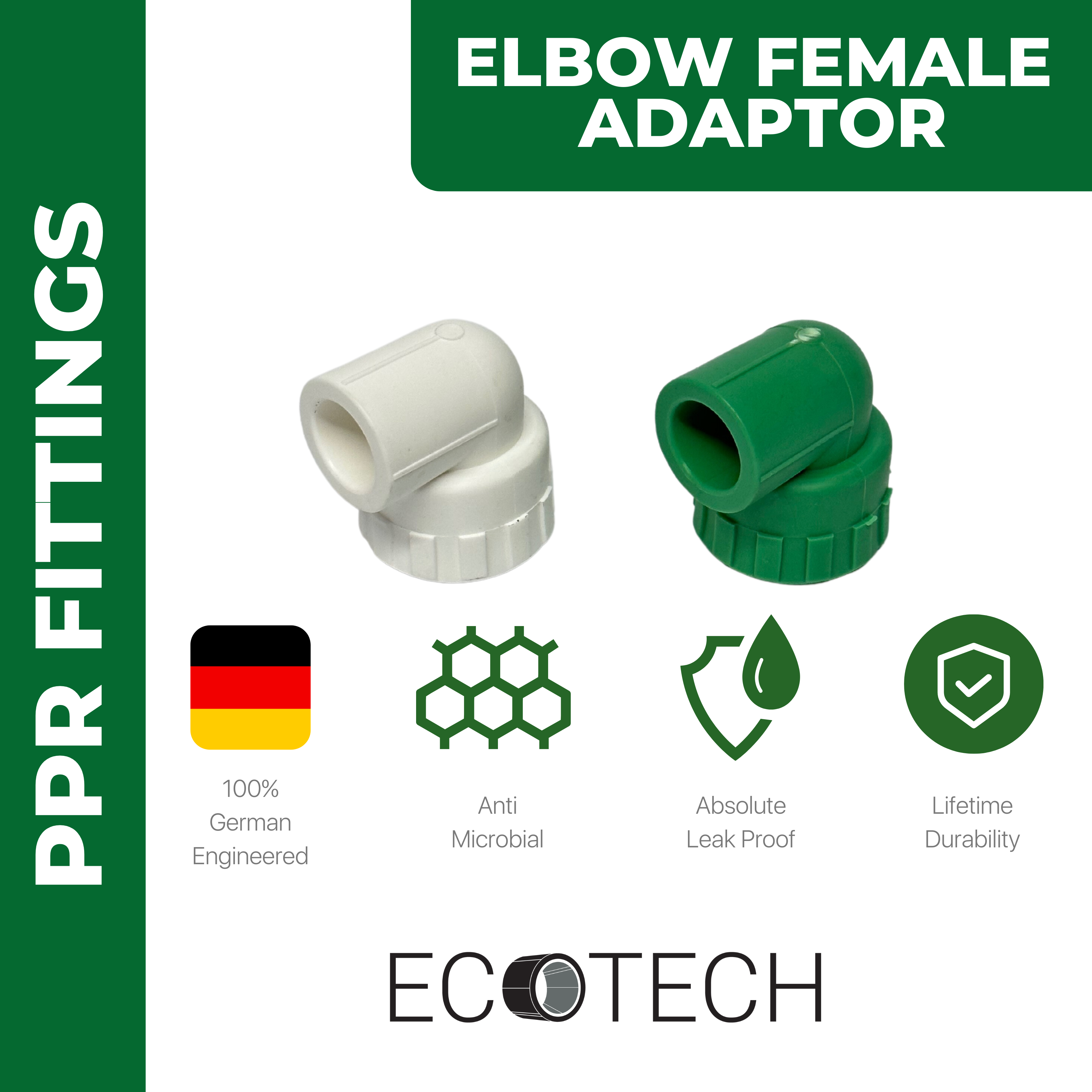 ECOTECH™ PPR Fittings - ELBOW FEMALE ADAPTER | Lazada PH