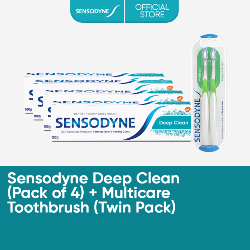 Sensodyne Deep Clean Gel Toothpaste 100g [Pack of 4] + Multicare ...