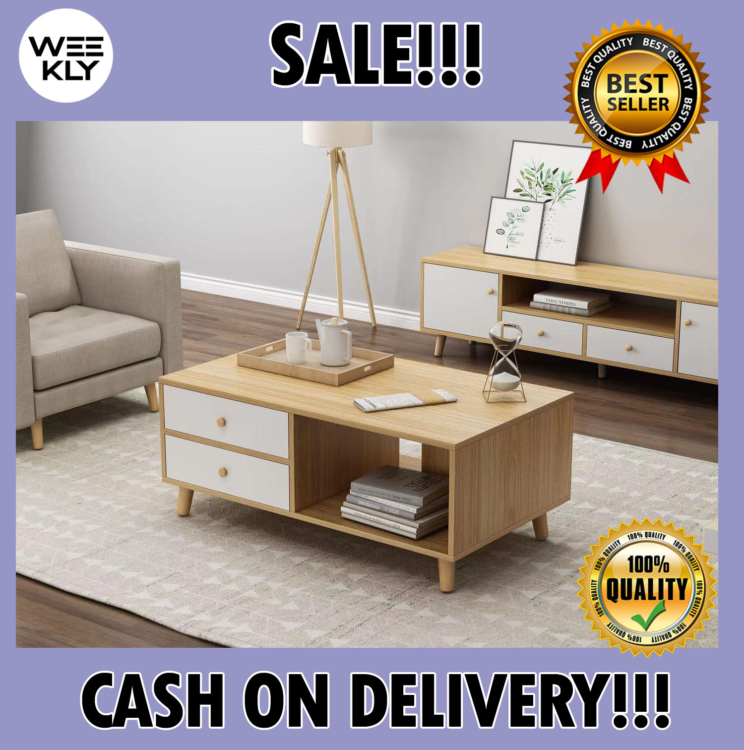 Wooden Center Table Simple Modern Creative Living Room coffee table ...