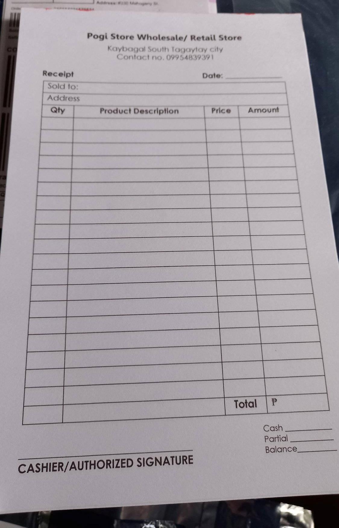 half shortbond lengthwise customized sales receipt/ invoice | Lazada PH