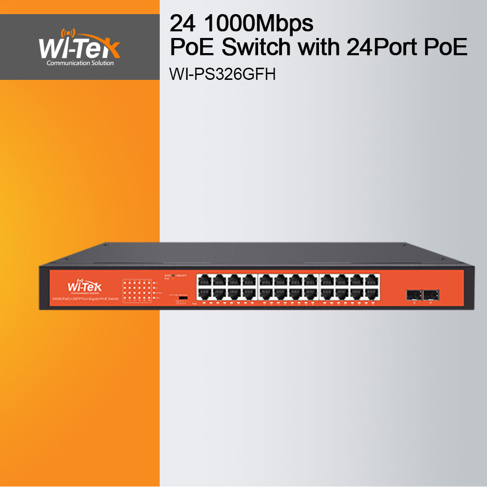 Wi-Tek WI-PS326GFH PoE Switch with 24Port PoE | Witek by EJD | Lazada PH