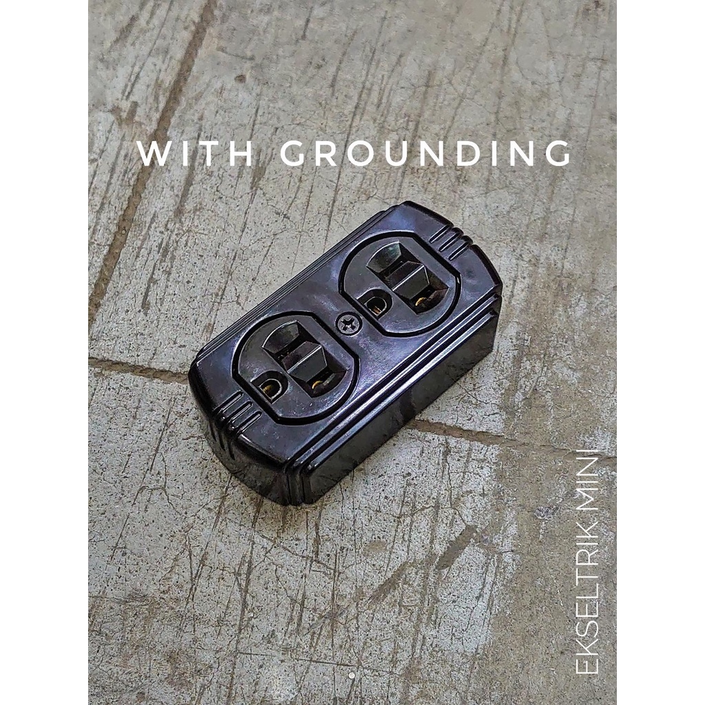 EAGLE Surface Double Tap (2 Gang Outlet) with/without Grounding | Lazada PH