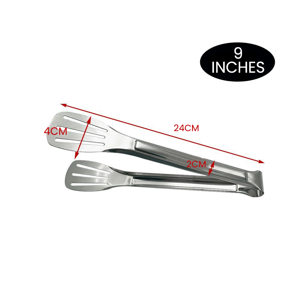 Food Clip Tong Stainless Steel Tongs for Cooking Frying Long Handle 9 ...