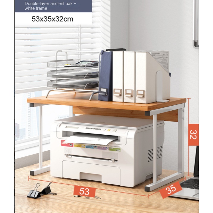 Home Printer Racks Office Desk Double Layer Storage Rack Kitchen ...